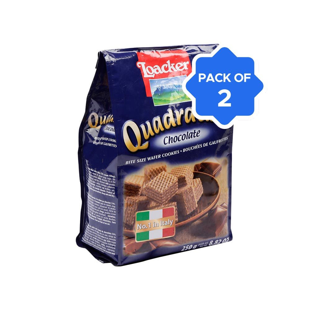 Loacker Quadratini Chocolate Wafers - Pack of 2 Price - Buy Online at ...