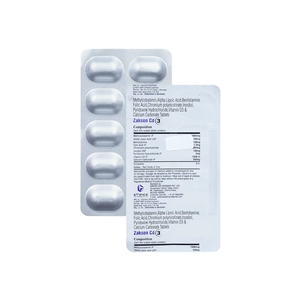 Zakson CD3 Strip Of 10 Tablets Price - Buy Online at Best Price in India