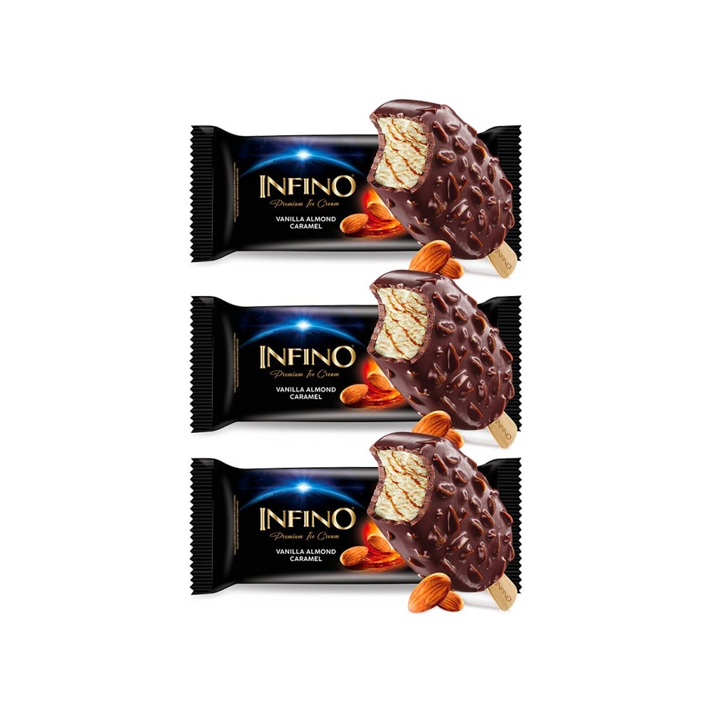 Infino Vanilla Almond Caramel Ice Cream Stick - Pack of 3 Price - Buy ...
