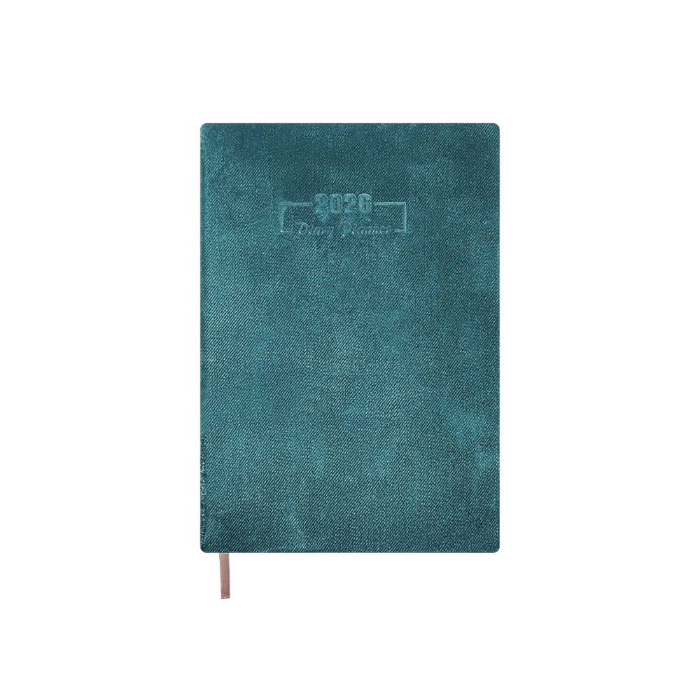 Nuovi 2026 Daily Planner Velvet Single Line Diary (A5, 190, Green ...