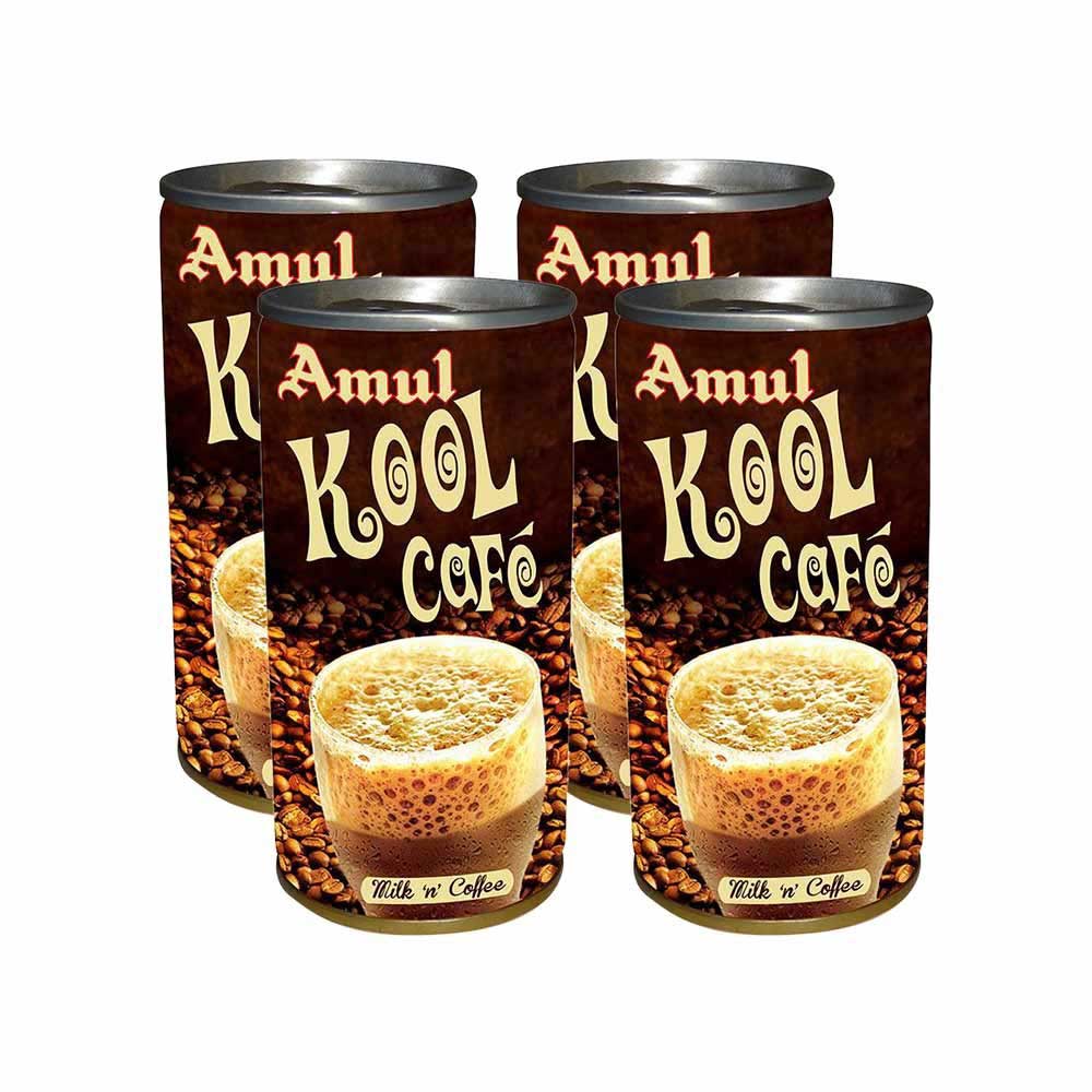 Amul Kool Cafe Milk 'n' Coffee Flavoured Milk (Can) - Pack of 4 Price ...
