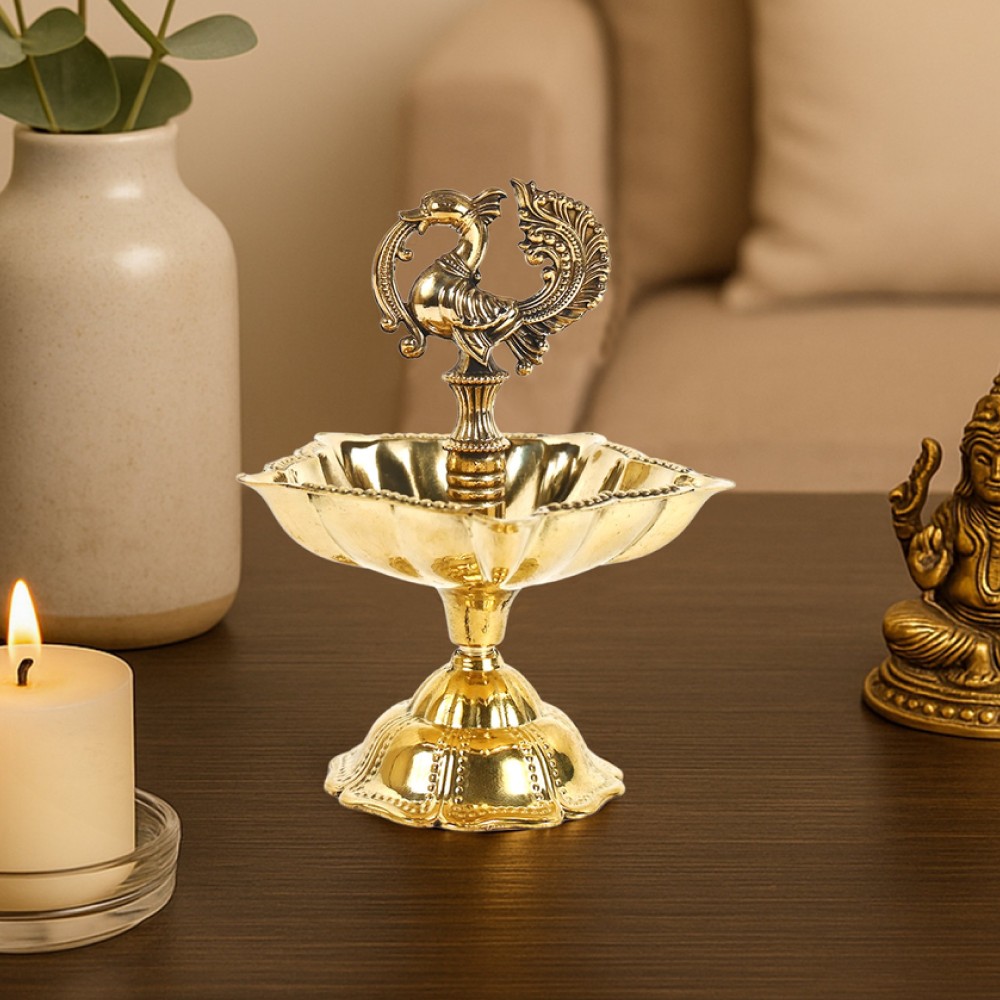 Panchmukhi Brass Diya by Chandar Price - Buy Online at ₹449 in India