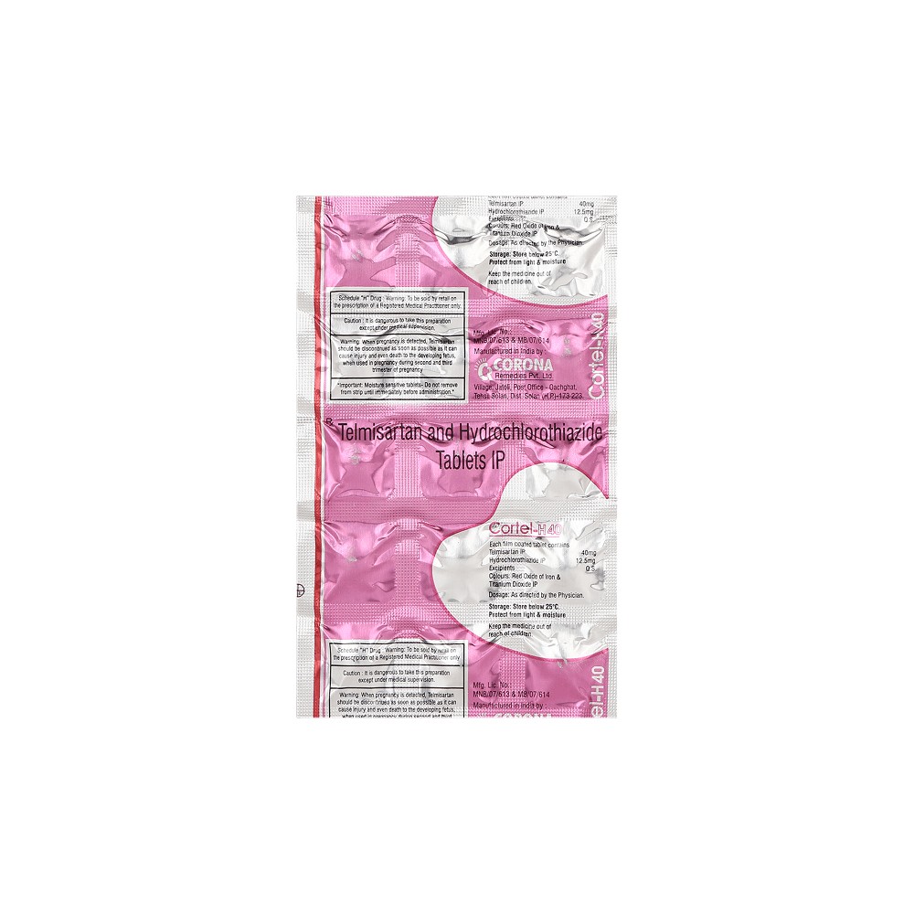 Cortel H 40mg Strip Of 15 Tablets Price - Buy Online at ₹126 in India