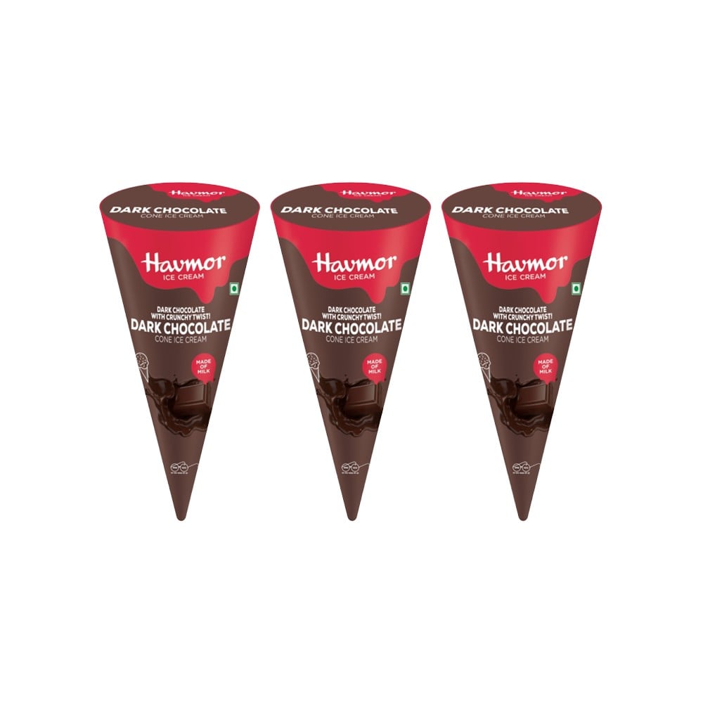 Havmor Dark Chocolate Ice Cream Cone - Pack of 3 Price - Buy Online at ...