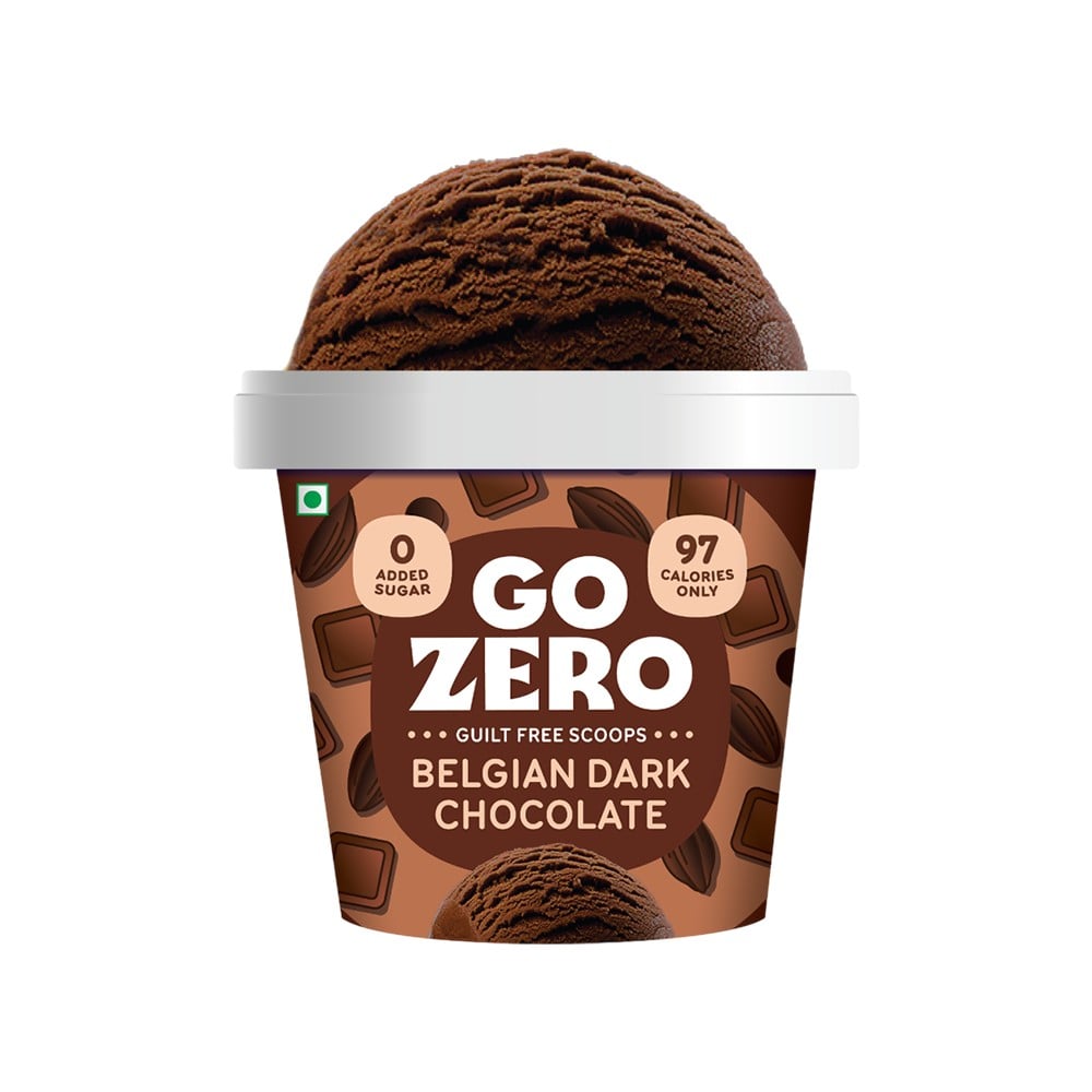 Go Zero Belgian Dark Chocolate Low Calorie Guilt Free Ice Cream Cup ...