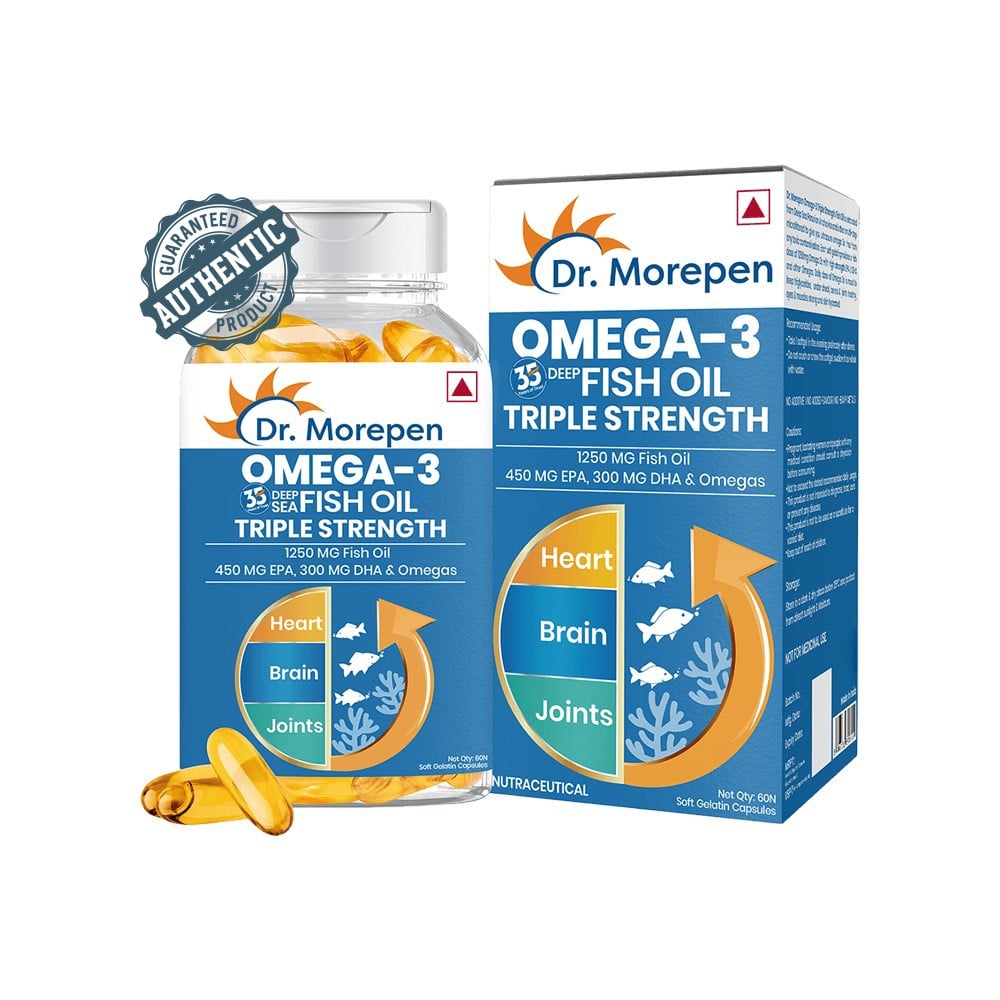 Dr. Morepen Omega 3 Deep Sea Fish Oil Triple Strength Price - Buy ...