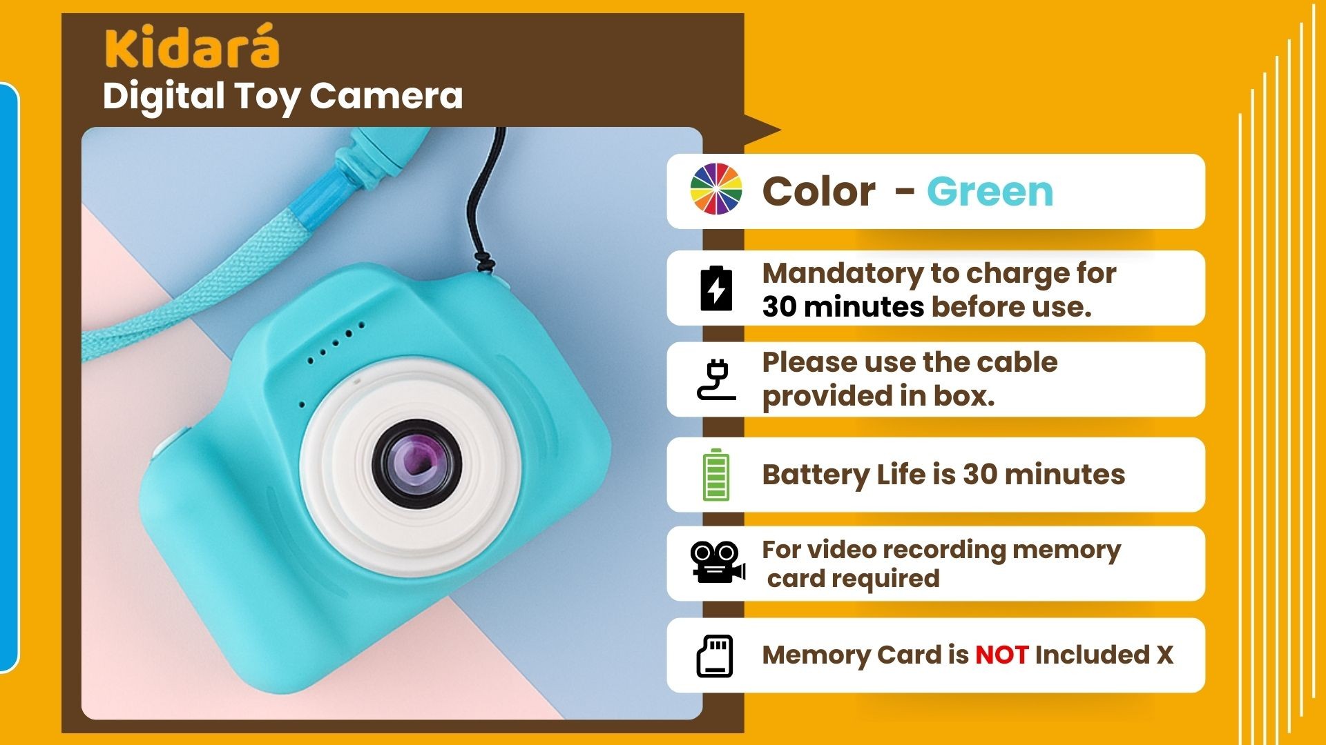 Kidara Digital Toy Camera for Kids (Pink) Price - Buy Online at ₹699 in ...
