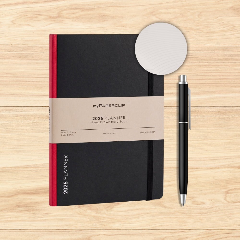 myPAPERCLIP 2025 Weekly Single Line Planner (A5, 192 Pages, Black ...