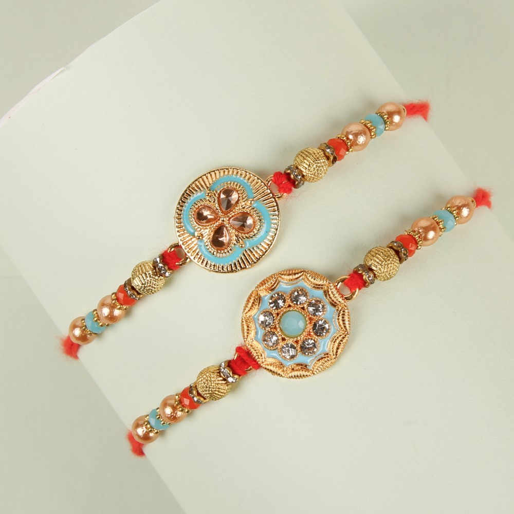 Enamelled Ethnic Design Rakhi Set by Shree Rakhi Price - Buy Online at ...
