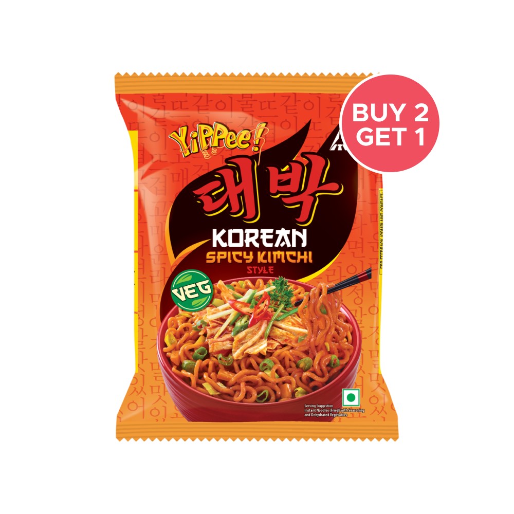 Yippee Korean Spicy Kimchi Style Veg Noodles - Buy 2 Get 1 Free Price ...