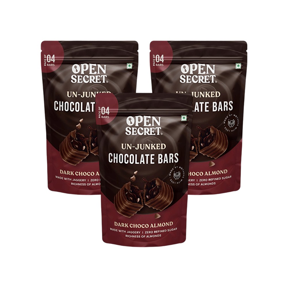Open Secret Dark Choco Almond Filled Bar Chocolate Pack Zero Refined ...