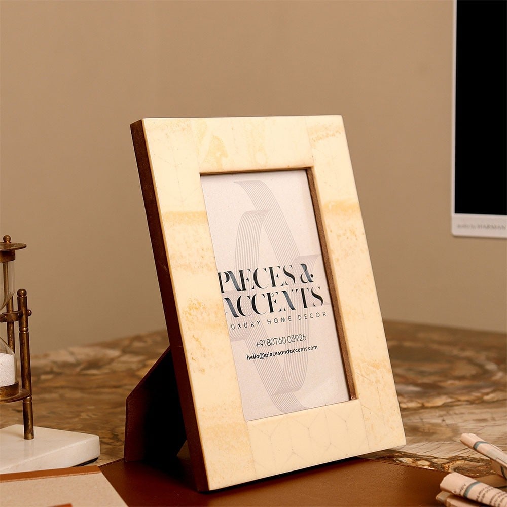 Wooden Resin Photo Frame (Beige) - Pieces and Accents Price - Buy ...