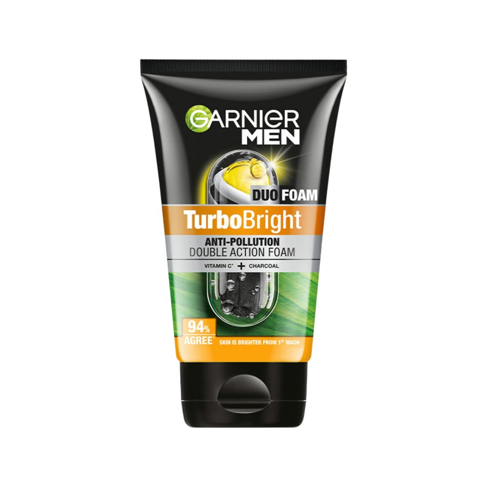 Garnier Men Turbo Bright Anti-Pollution Double Action Face Wash 100 g ...