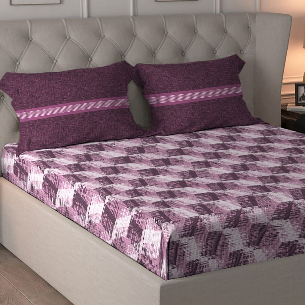 myTrident Cotton Double Bedsheet (144 TC, Taupe) Price - Buy Online at ...