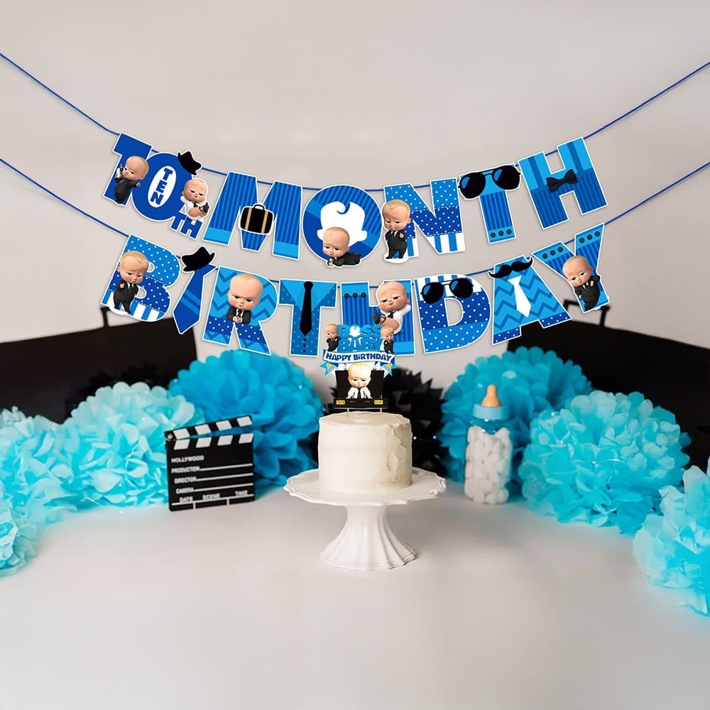 10th Month Birthday Banner For Boy by Zyozi Price - Buy Online at Best ...