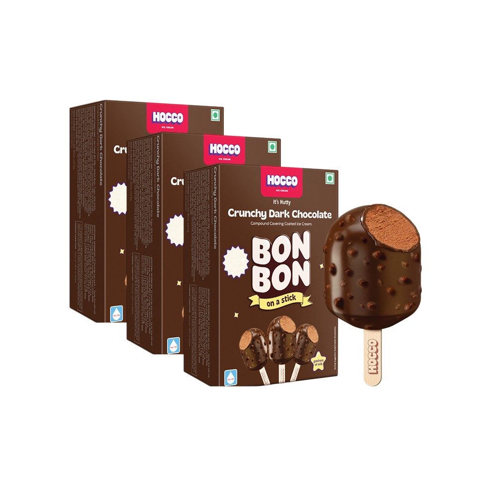 Hocco Crunchy Dark Chocolate Bon Bon Ice Cream Stick - Pack of 3 Price ...