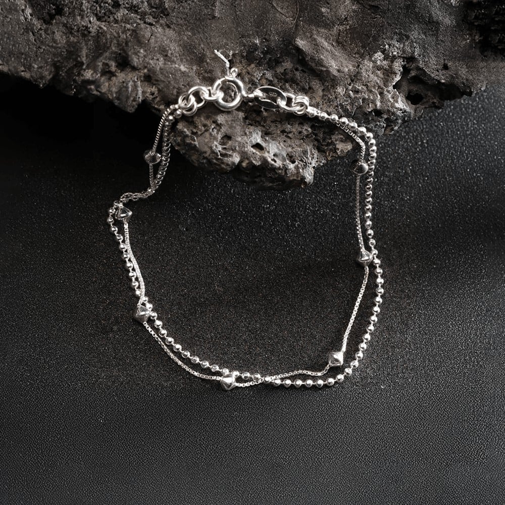Carlton London 925 Sterling Silver Multistrand Bracelet (Silver) Price ...