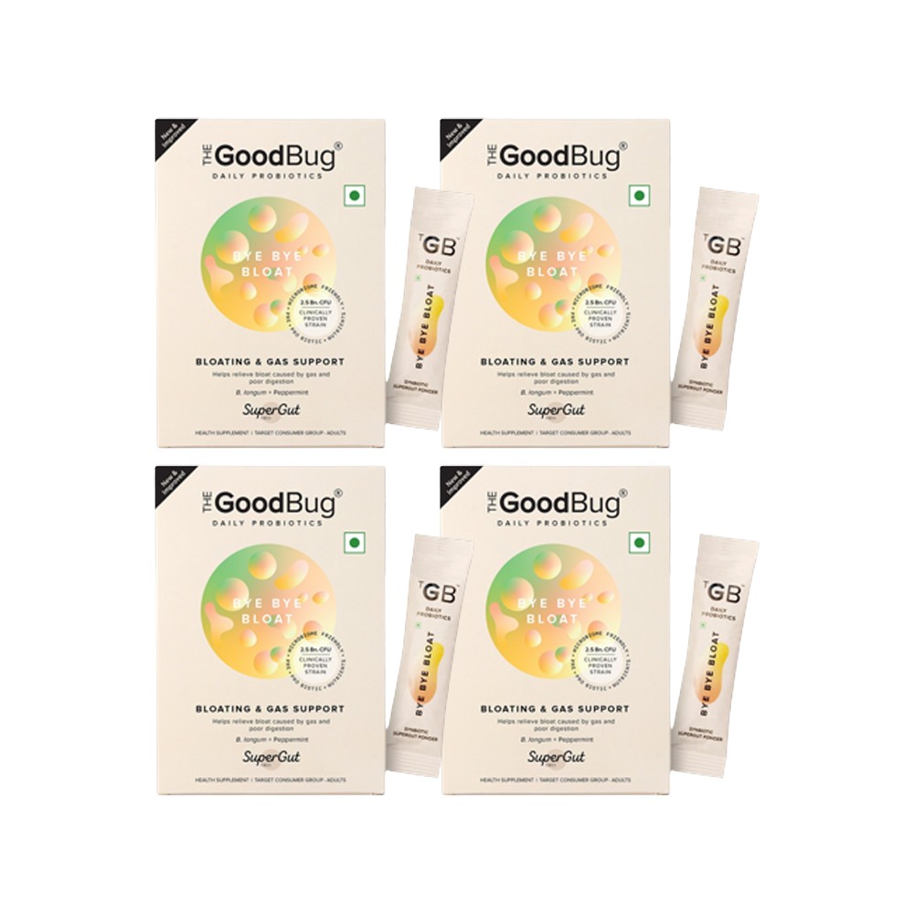 The Good Bug Bye Bye Bloat Gut Health Supplement Powder - Pack of 4 ...