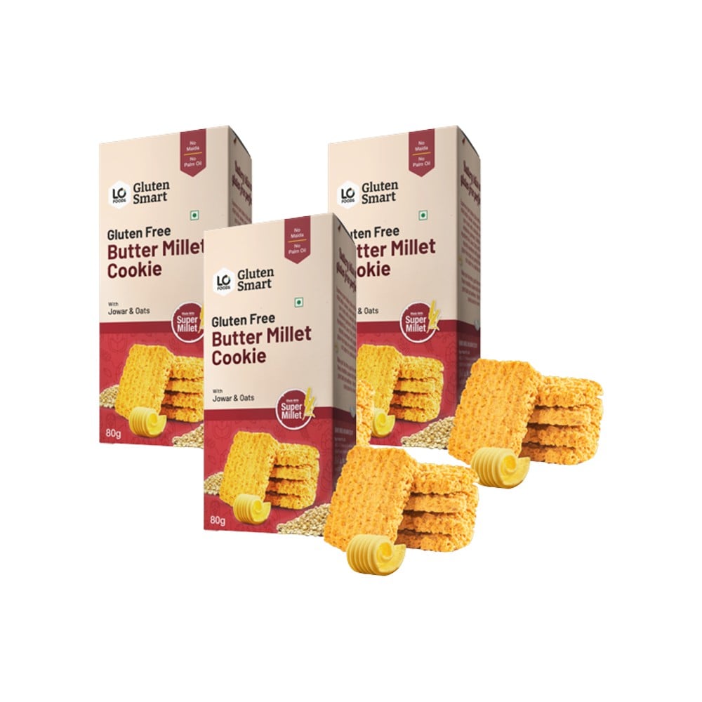 Lo Foods Gluten Free Butter Millet Cookies - Pack of 3 Price - Buy ...