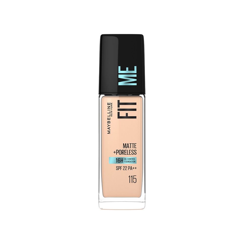 Maybelline New York Fit Me Matte + Poreless SPF 22 Liquid Foundation ...