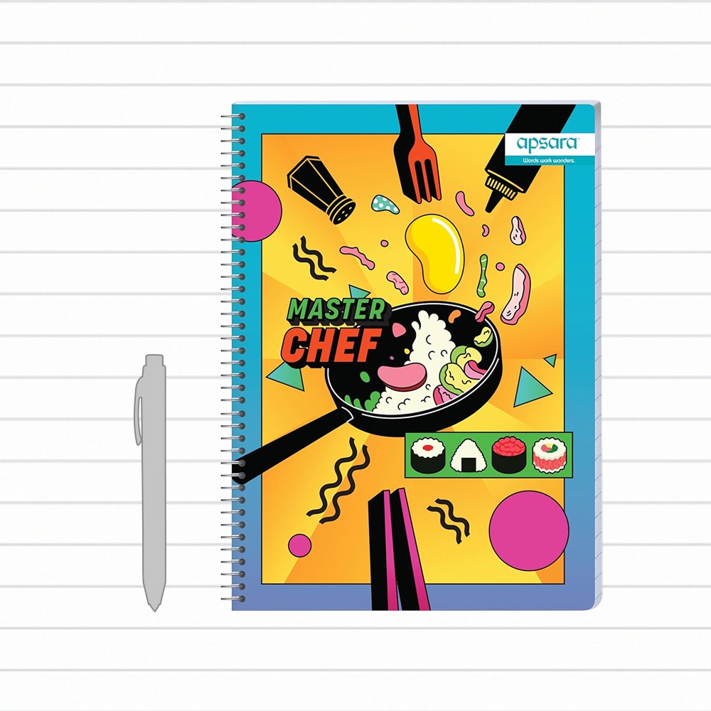 Apsara Spiral Single Line Notebook (A4, Multicolour) Price - Buy Online ...