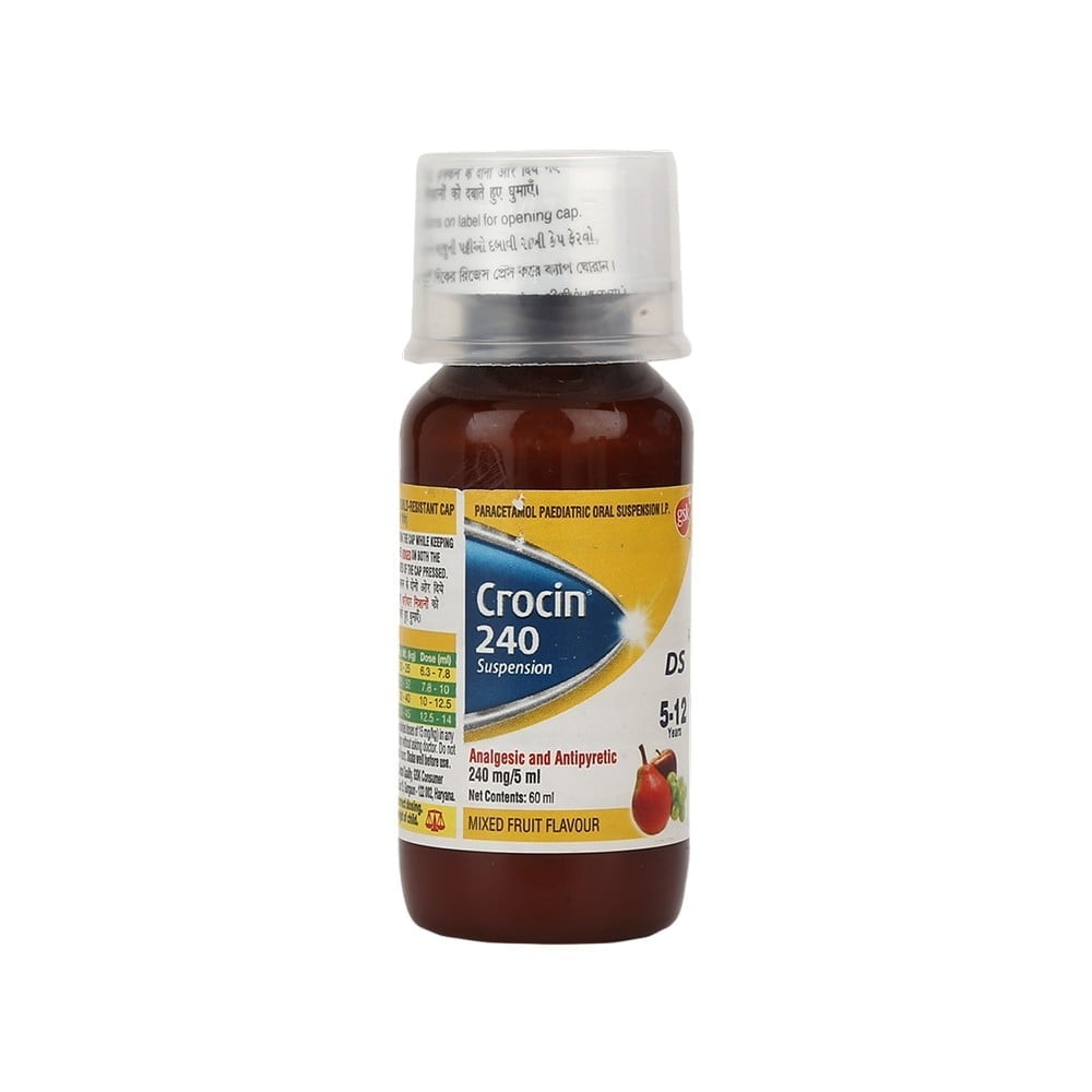 Crocin 240mg DS Mixed Fruit Flavour Suspension Price - Buy Online at ...