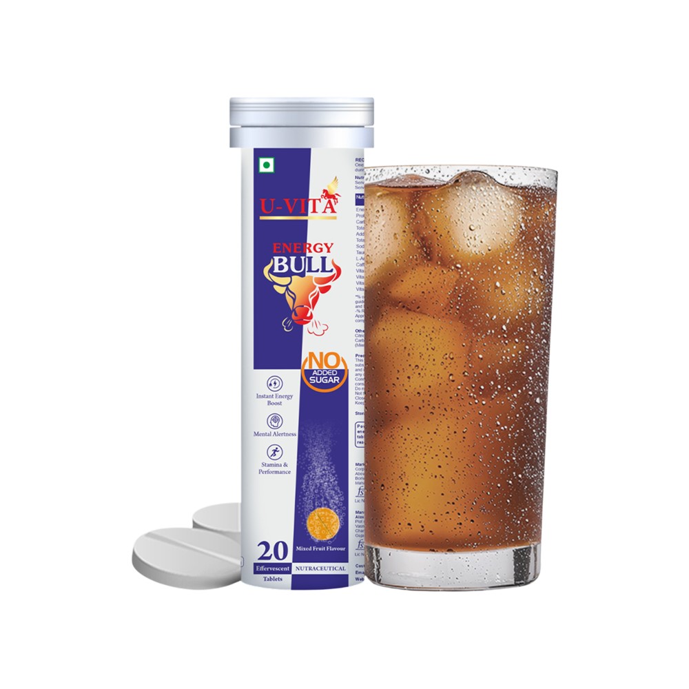 U-Vita Energy Bull Effervescent Tablets (Zero Sugar) Price - Buy Online ...
