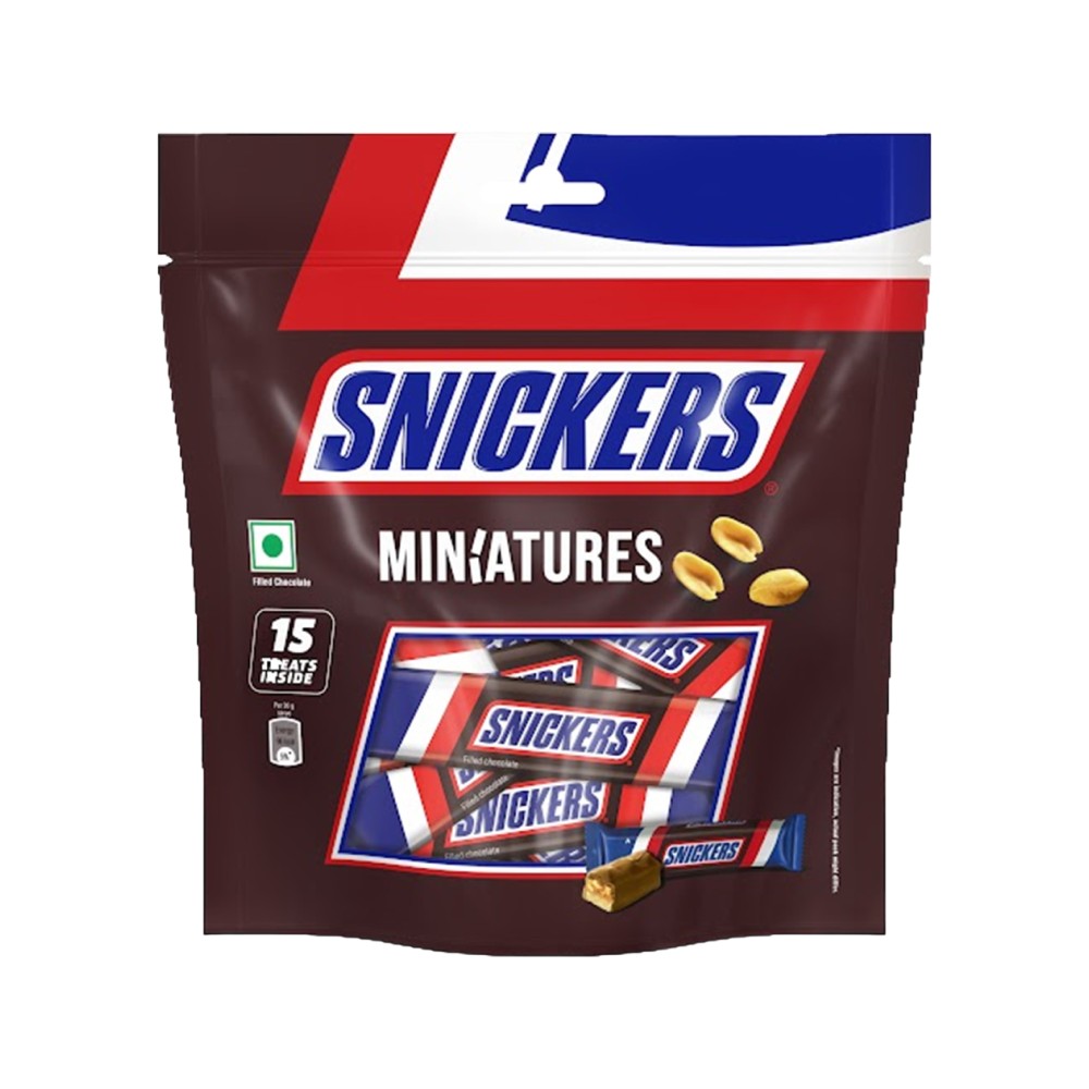 Snickers Minis Peanut Filled Chocolate Pack Price - Buy Online at ₹187 ...