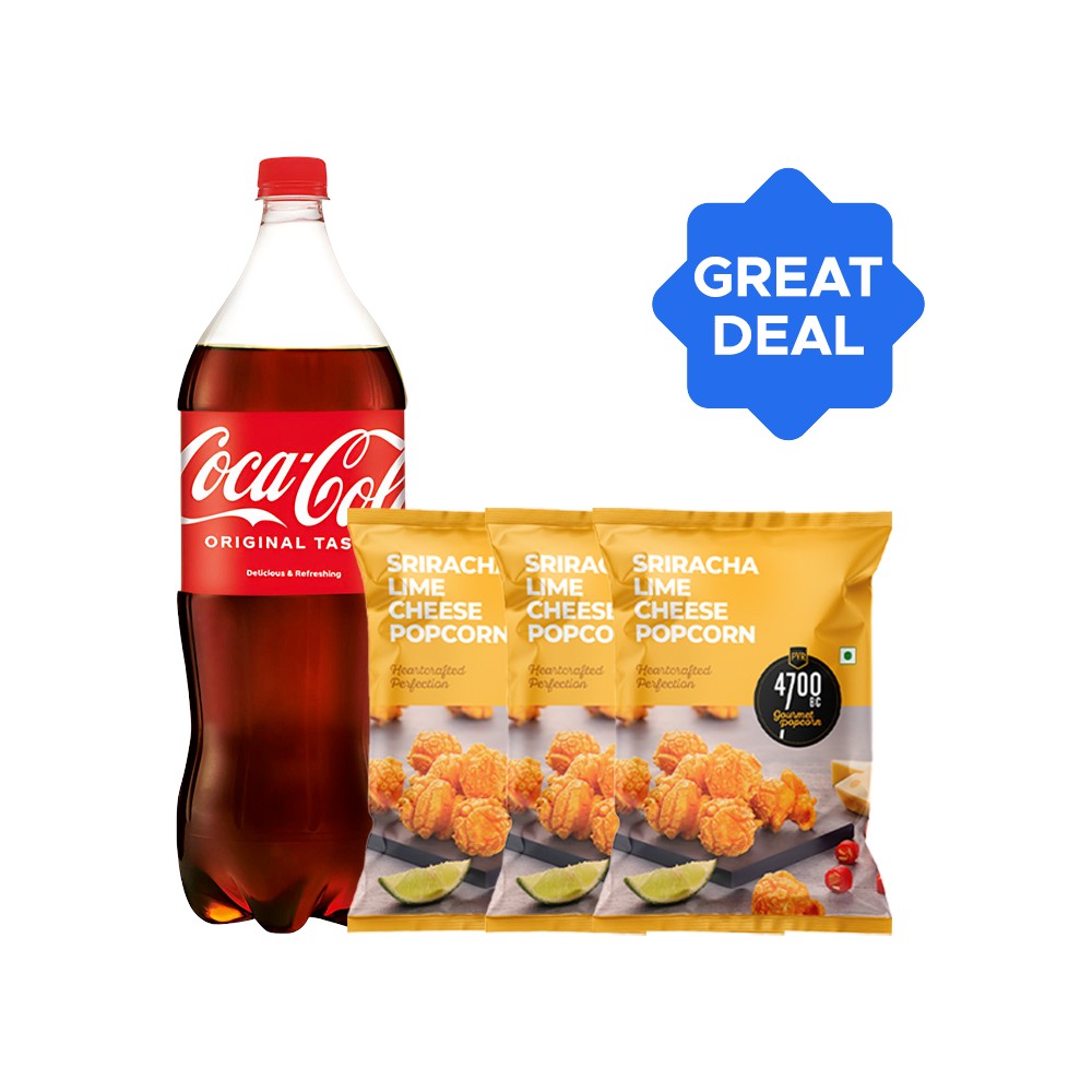 Coca-Cola Cola Soft Drink + 4700BC Sriracha Lime Cheese Popcorn ...