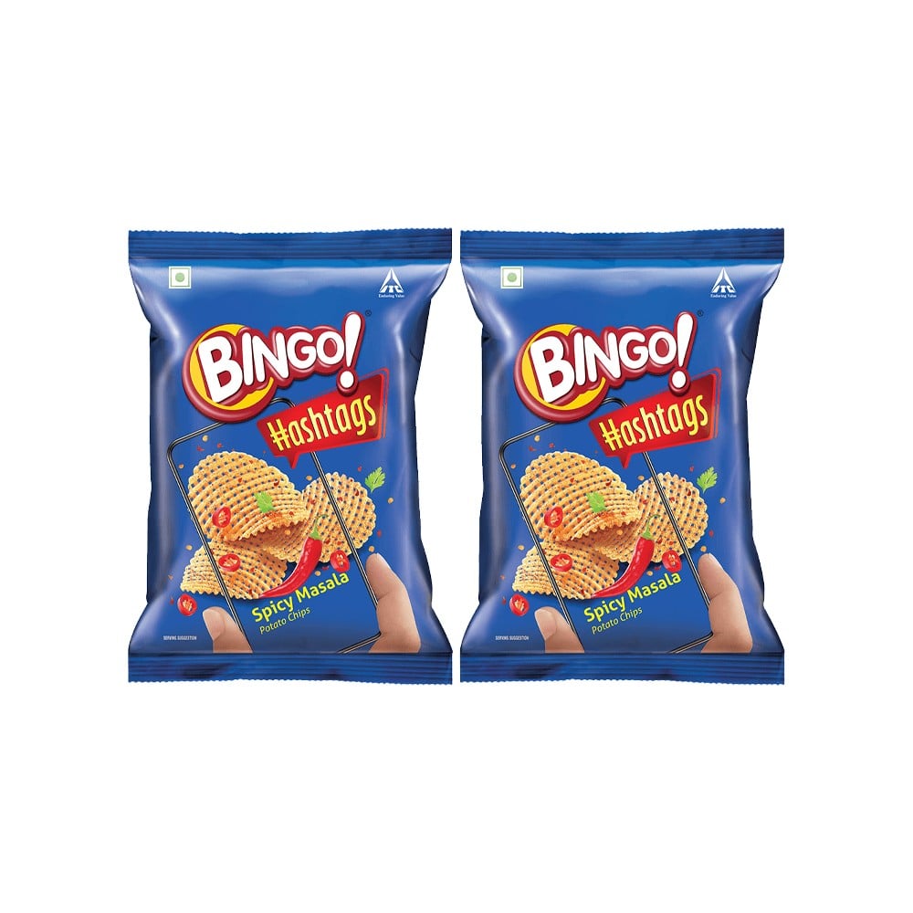 Bingo Hashtags Spicy Masala Potato Chips - Pack of 2 Price - Buy Online ...