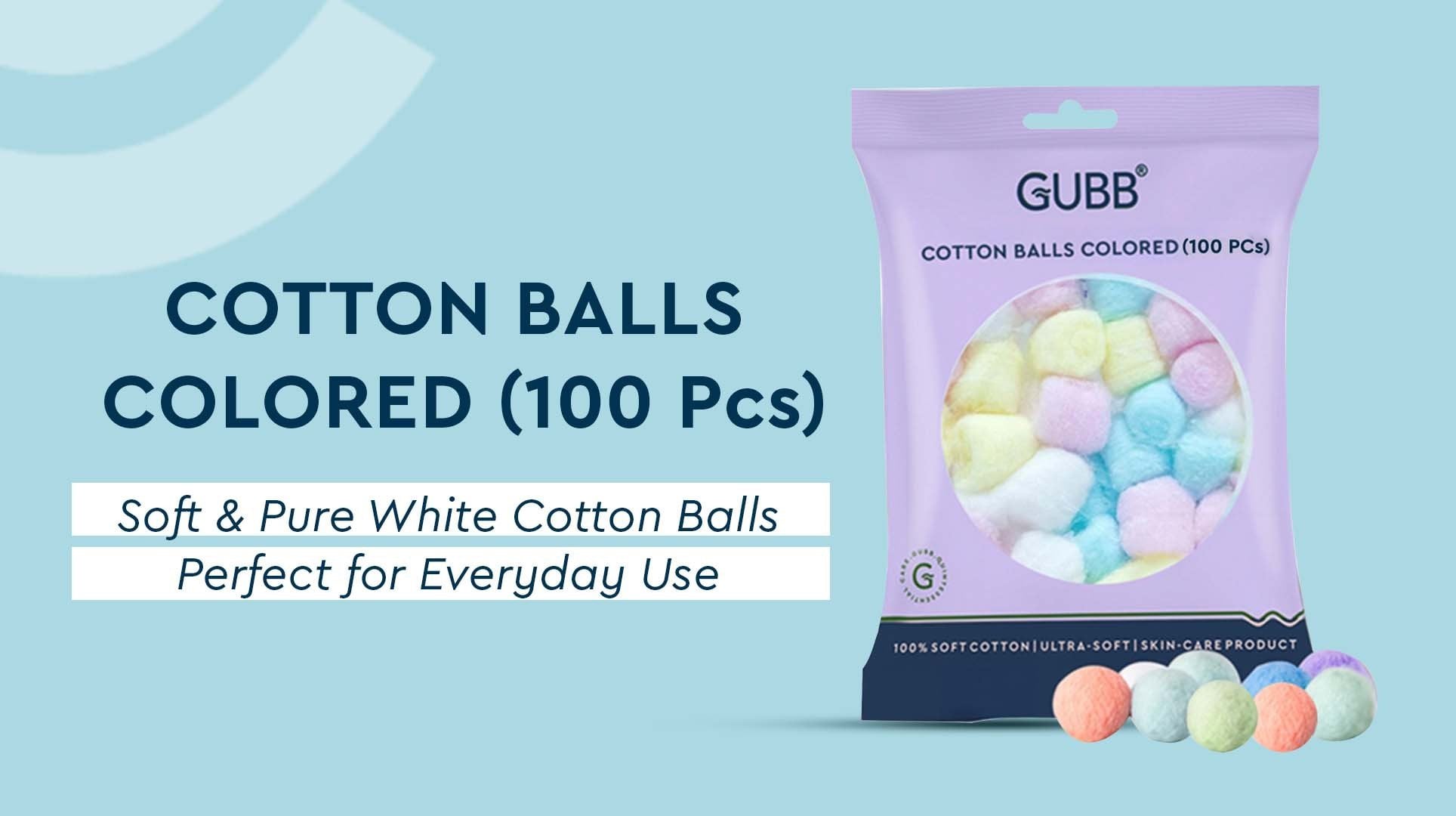 GUBB Hypoallergenic 100% Colored Cotton Balls Price - Buy Online at ₹98 ...