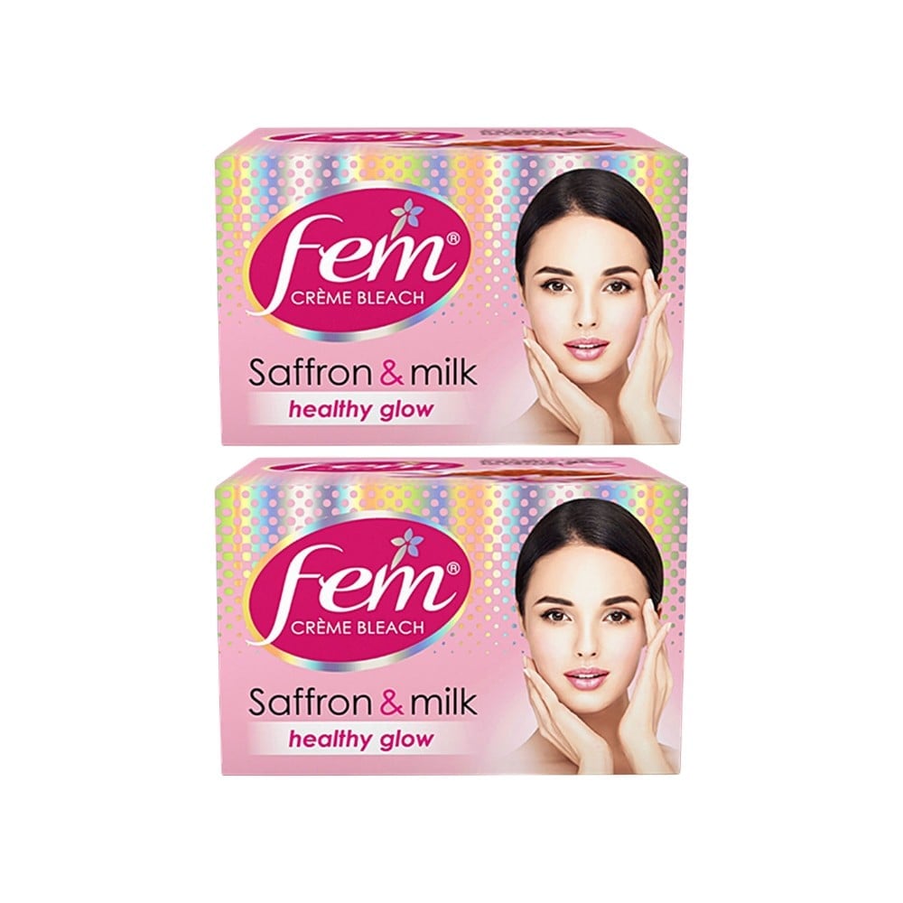 Fem Saffron & Milk Healthy Glow Creme Face Bleach - Pack of 2 Price ...