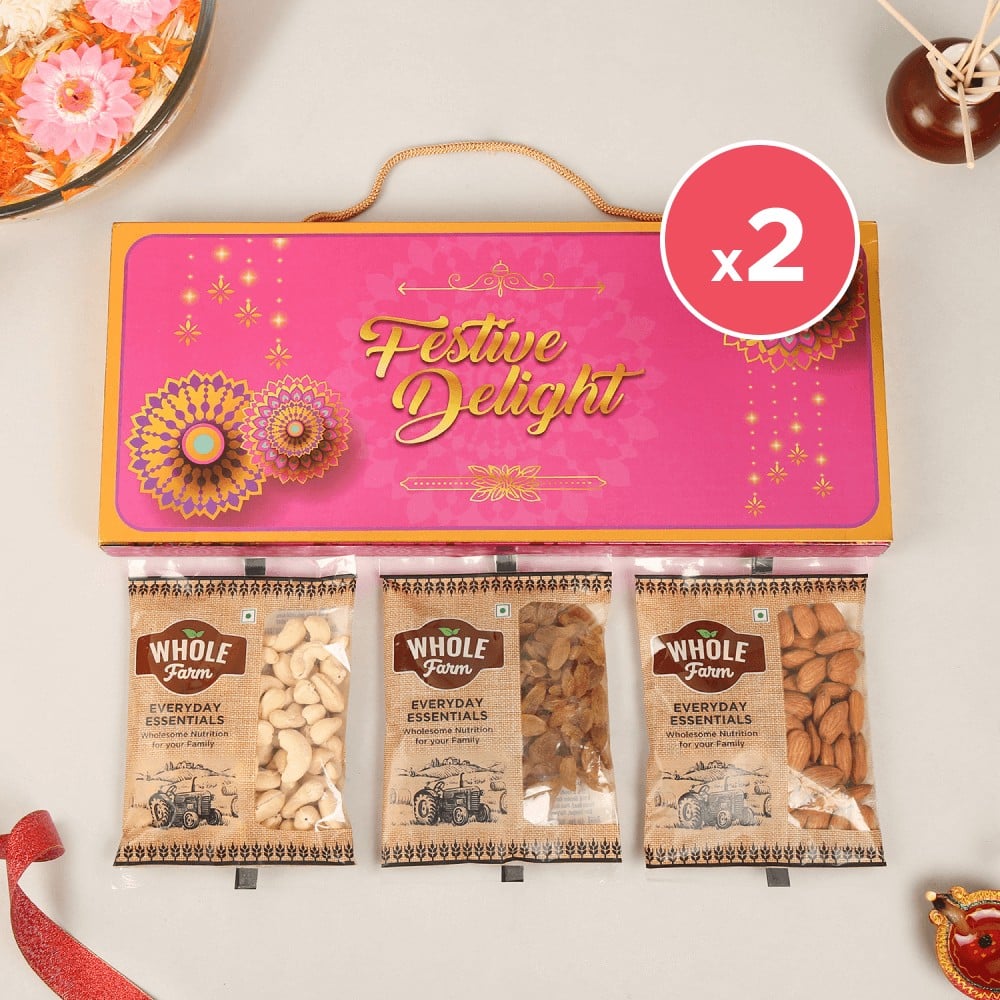 Festive Delight (Cashew + Raisins + Almond) Dry Fruits Gift Pack - Pack ...
