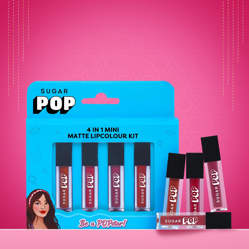 Sugar Pop 4 in 1 Matte Lipcolor Mini Lipstick Kit (02 Bare Essentials ...