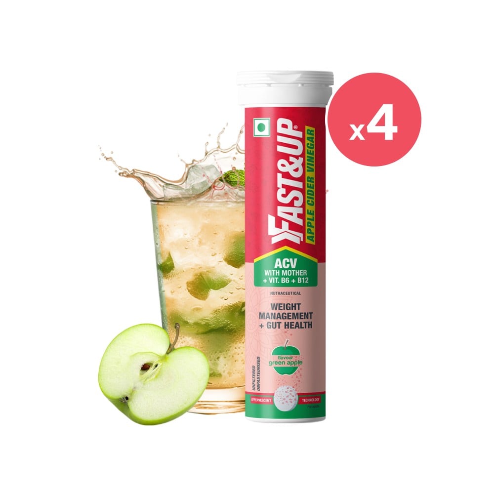Fast&Up Weight Loss Apple Cider Vinegar Effervescent Tablets (Green ...