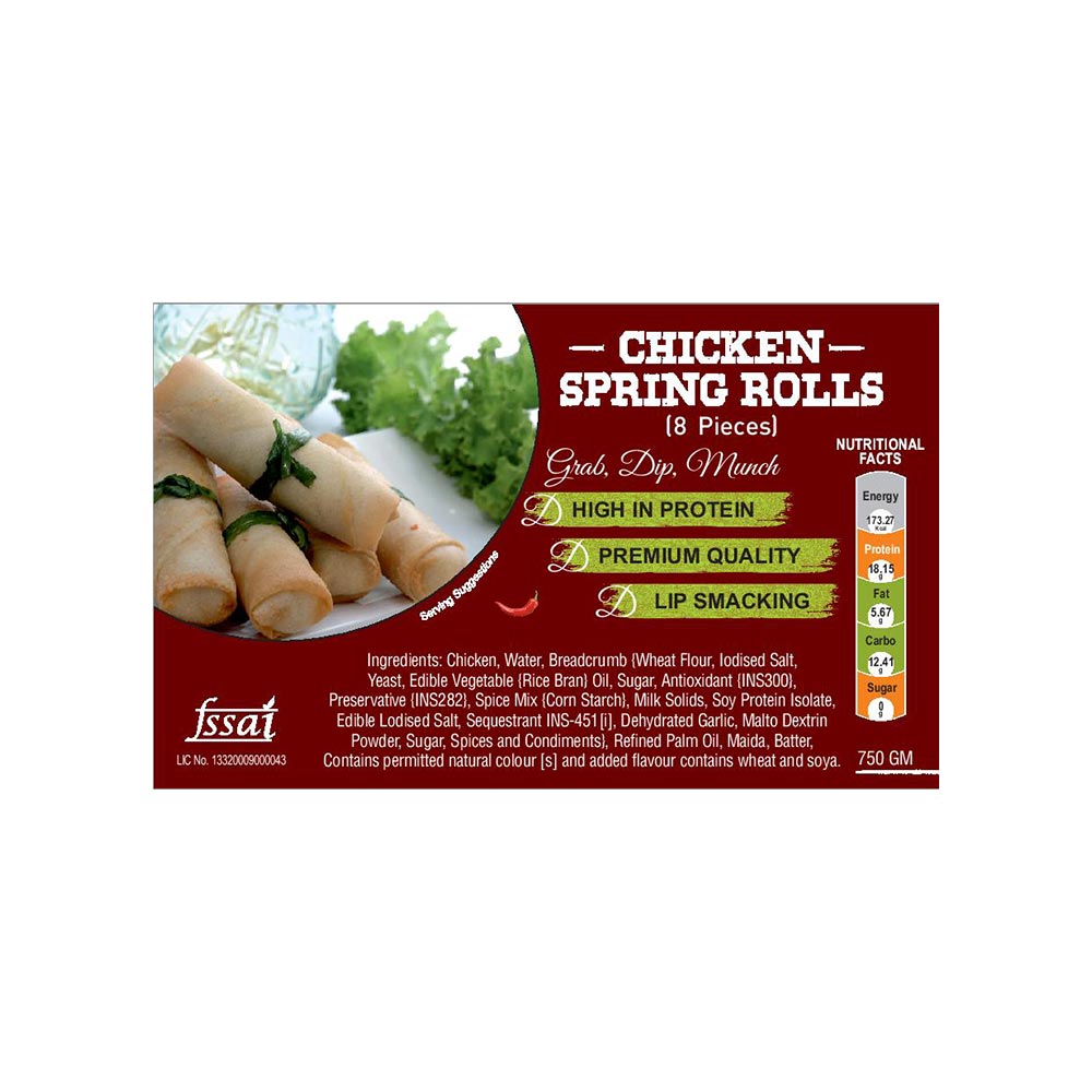Delichic Chicken Wheat Momos + Chicken Spring Rolls Combo Price - Buy ...
