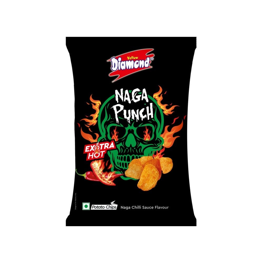 Yellow Diamond Naga Spicy Punch Potato Chips Price - Buy Online at ₹28 ...
