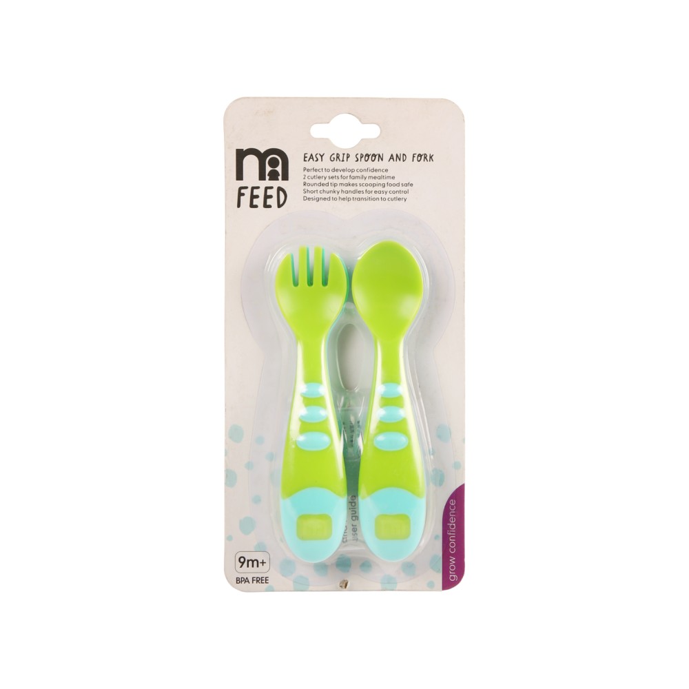 Mothercare Easy Grip Baby Fork & Spoon Set (Blue, Green) Price - Buy ...