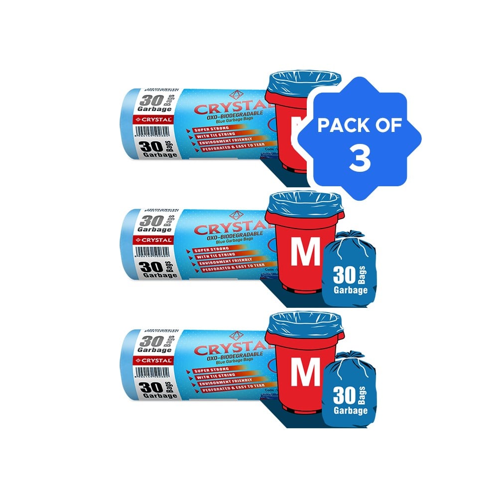 Crystal Garbage Bag (Medium, Blue) - Pack of 3 Price - Buy Online at ...
