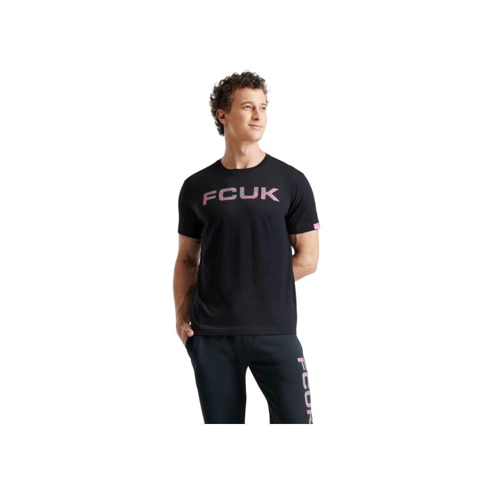 FCUK Play Derrick Crew-Neck Graphic Men's T-shirt (Black) Price - Buy ...