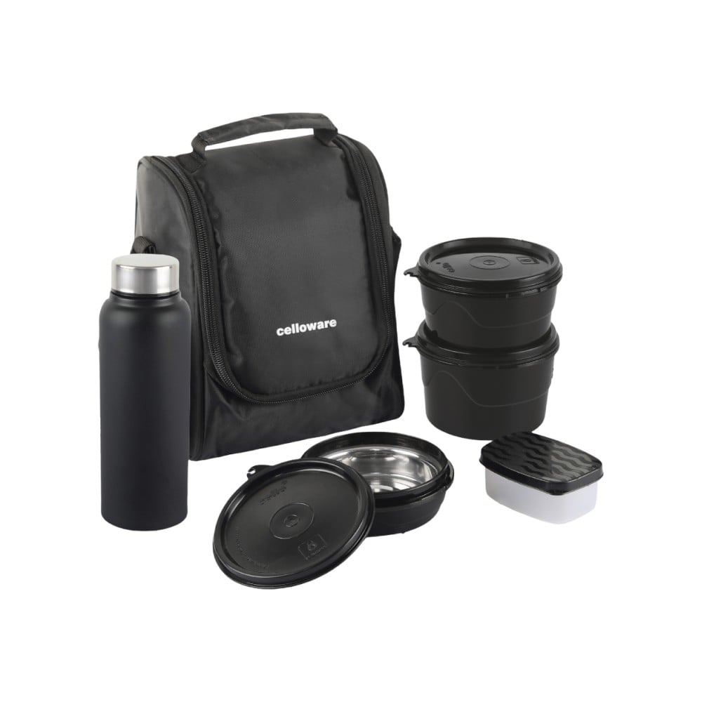 Cello Plastic MF All in One 6 Pcs Insulated Lunch Box with Bag Price ...