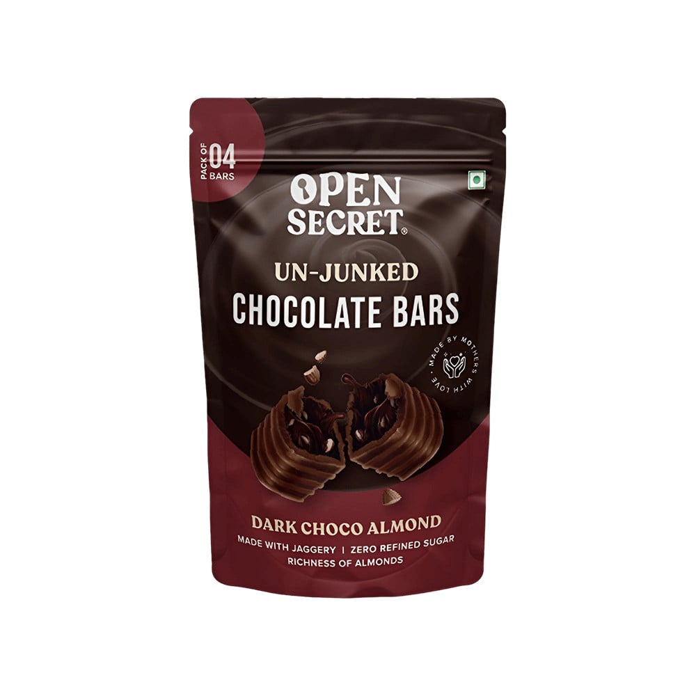 Open Secret Dark Choco Almond Filled Bar Chocolate Pack Zero Refined ...