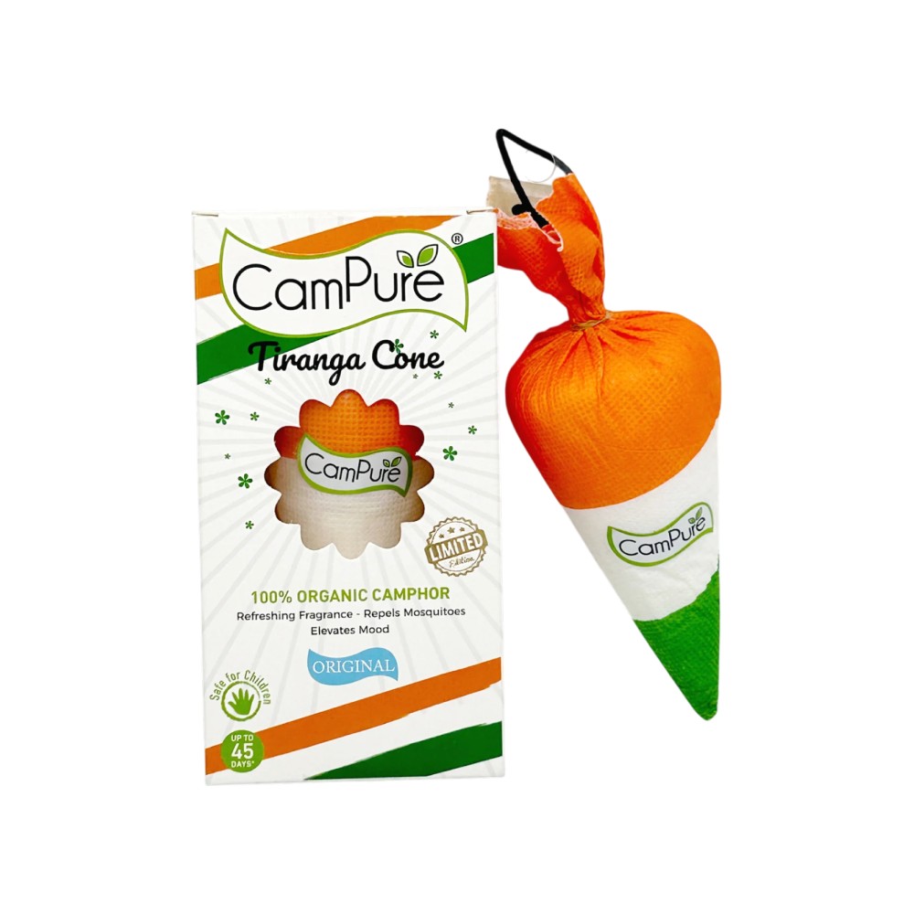 CamPure 100% Organic Camphor Tiranga Car Freshener Cone Price - Buy ...