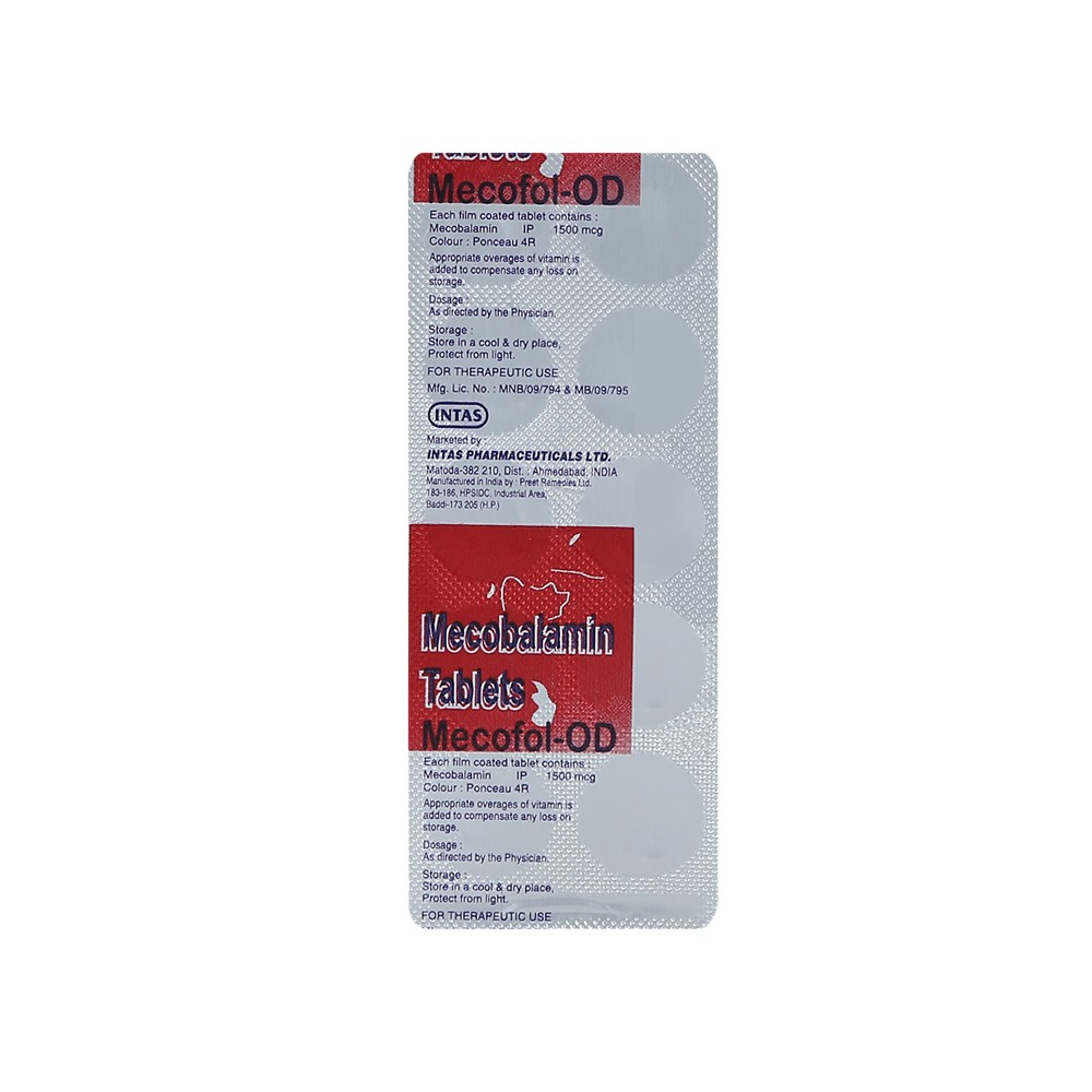 Mecofol OD 1500mcg Strip Of 10 Tablets Price - Buy Online at ₹128 in India
