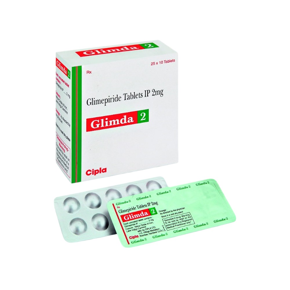 Glimda 2 mg Strip of 10 Tablets Price - Buy Online at ₹64 in India