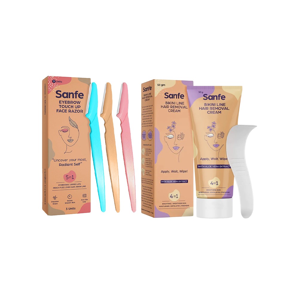 Sanfe Reusable Eyebrow Touch Up Face Razor + Bikini Line Hair Removal ...