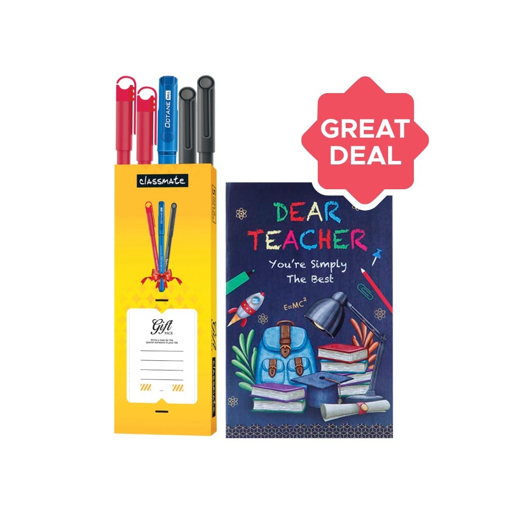 Classmate Ball Pen Gift Pack + Dear Teacher Greeting Card by Archies ...