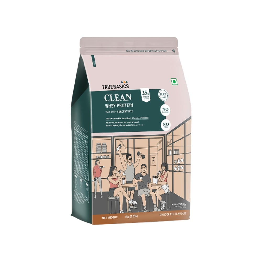 TrueBasics Clean Whey Protein Powder Isolate + Concentrate Blend ...