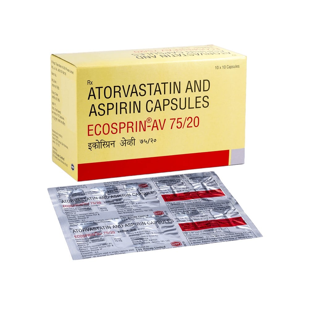 Ecosprin AV 75/20mg Strip Of 10 Capsules Price - Buy Online at Best ...