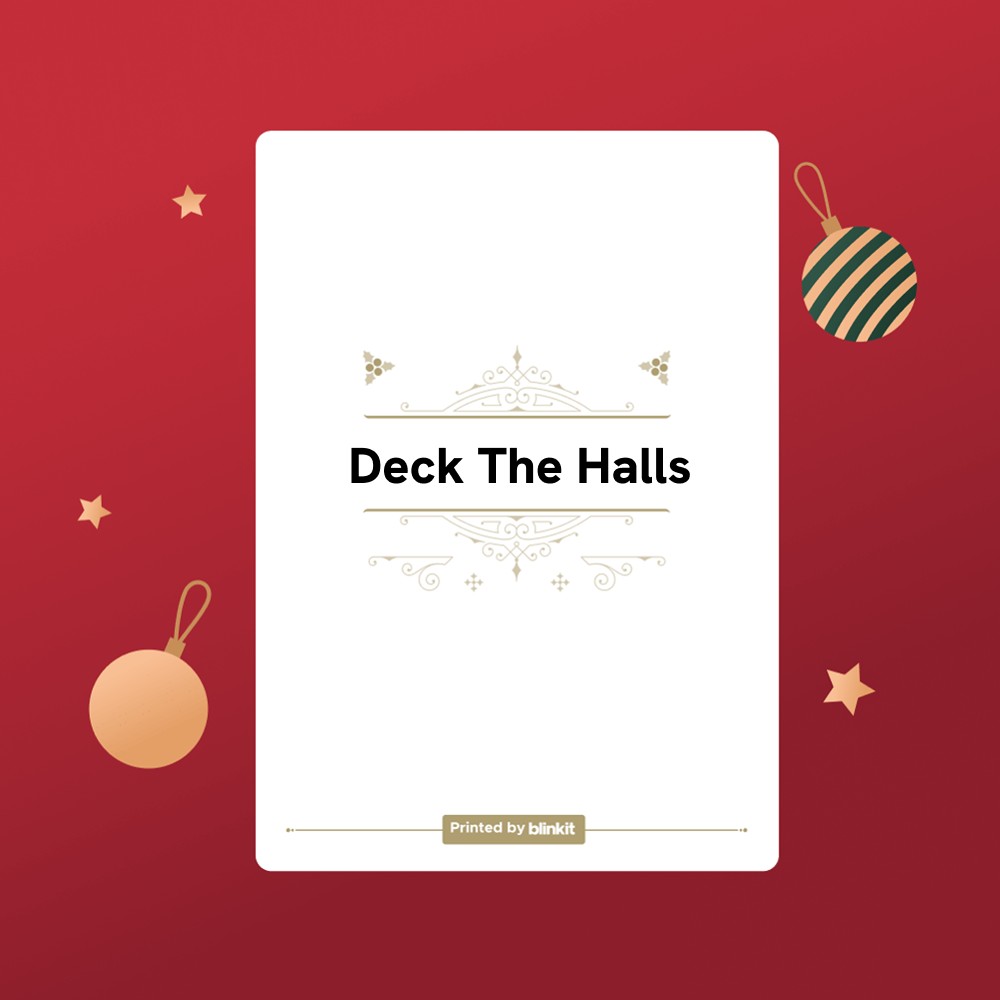 Colour Single Side Landscape Christmas Carol - Deck the Halls Price ...